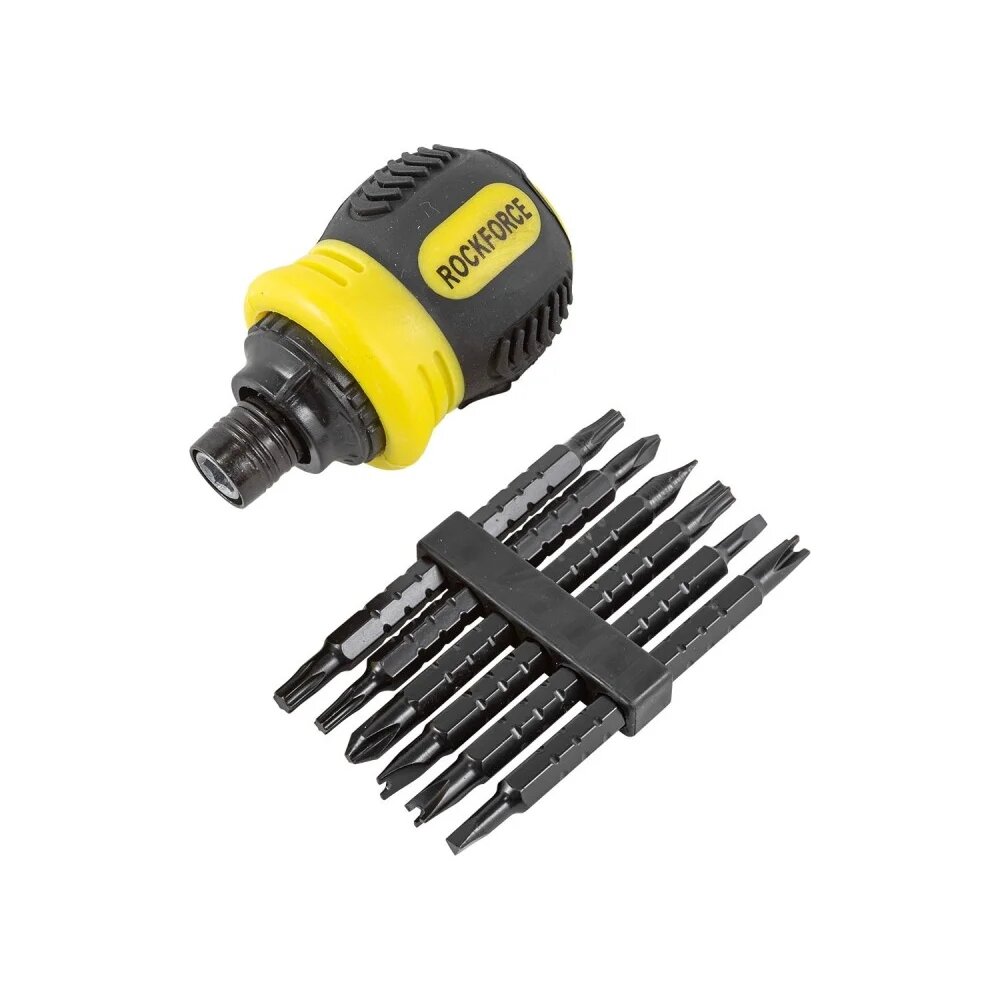 Отвертка Rockforce реверсивная с набором бит специальных, в блистере RF-32807MR(51771), Прочность и долговечность