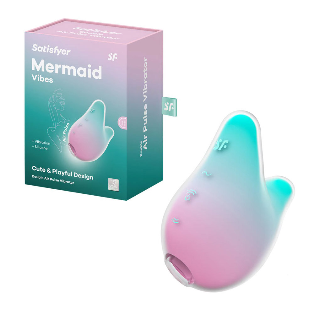 Вакуумно-волновой вибростимулятор «Mermaid Vibes», мятно-розовый