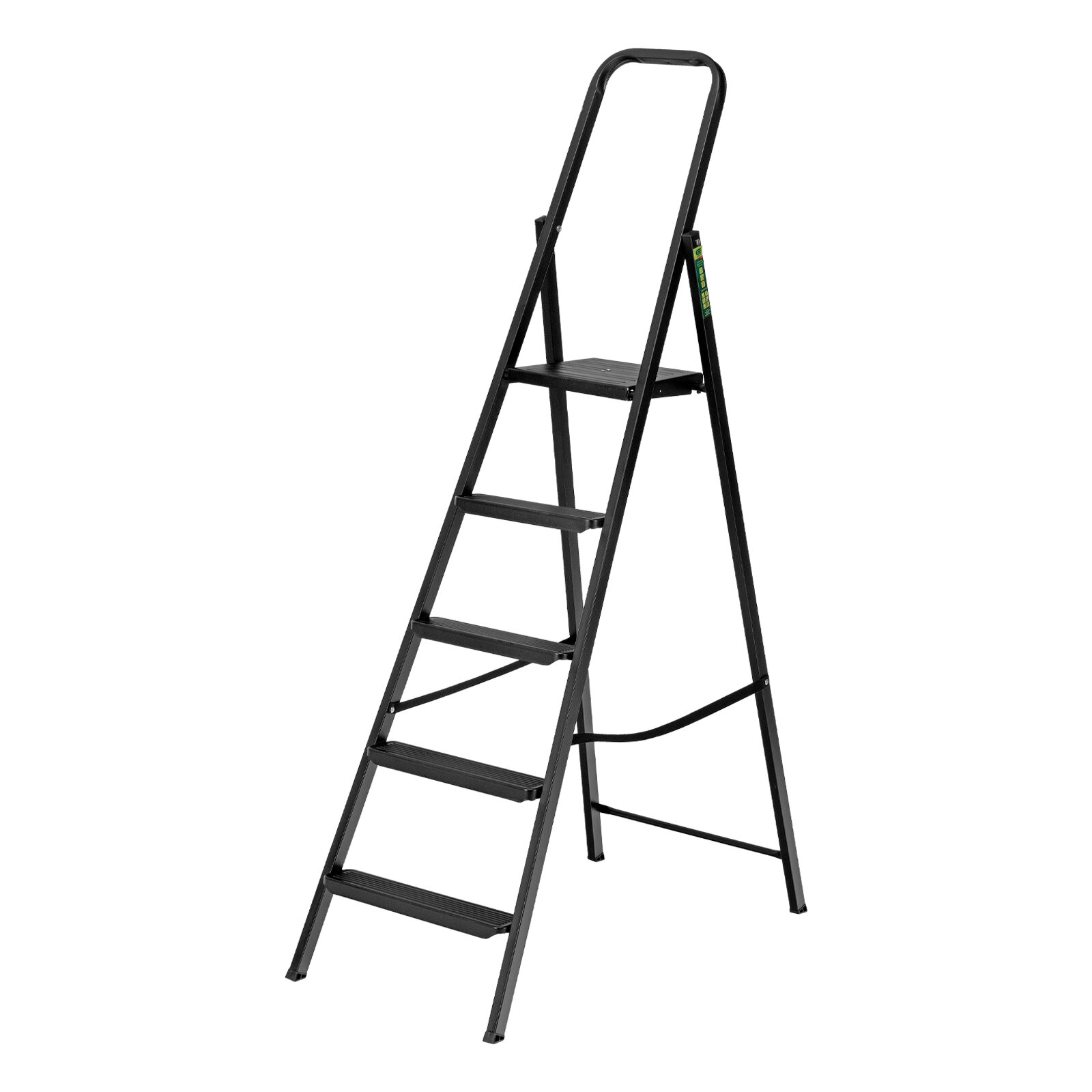 Стремянка 5 ступеней Сибртех, 150 кг максимальная нагрузка и 310 см рабочая высота, компактная стальная, 97945