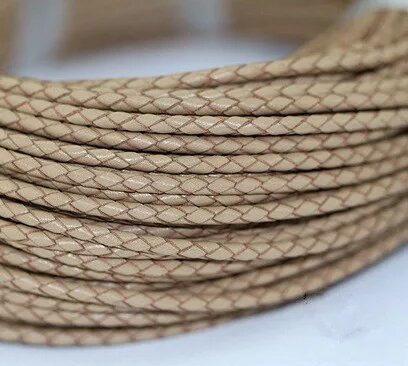 REGELIN Круглый кожаный шнур 3мм 2 метра creamy white