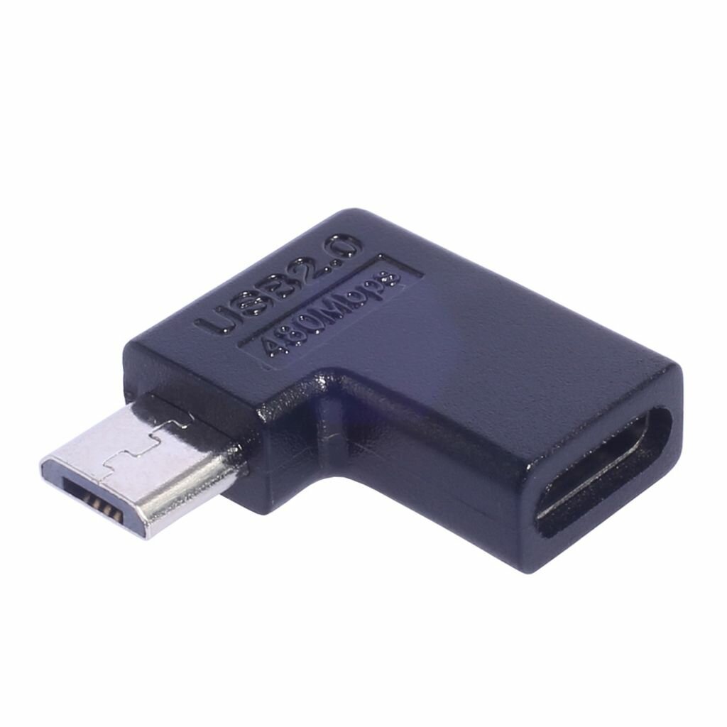Угловой адаптер Micro USB UsbC TypeC, разъемы преобразователя 90 градусов