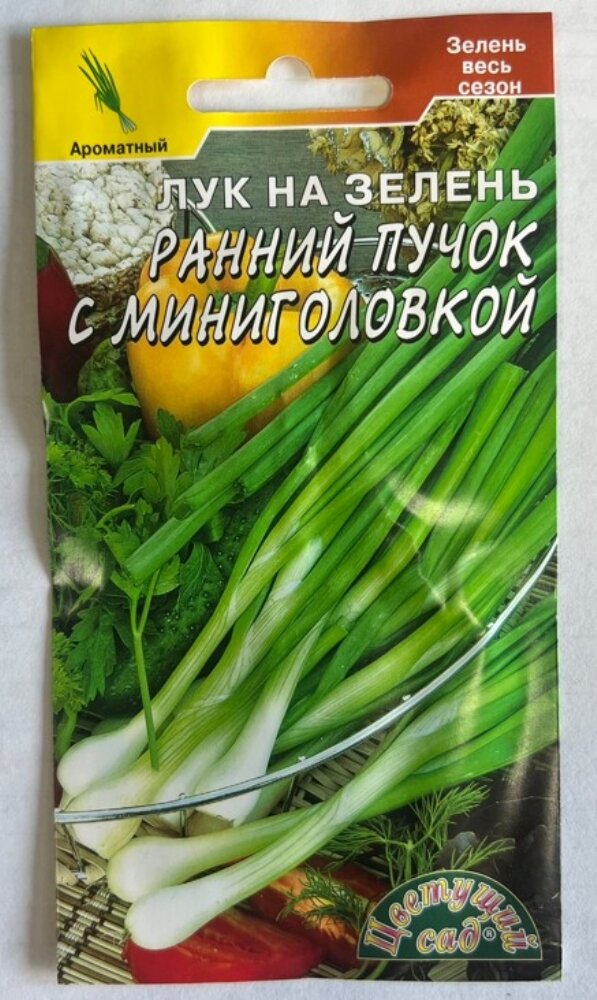 Лук на зелень Ранний пучок с миниголовкой 0,5г Ранн (Цветущий Сад)