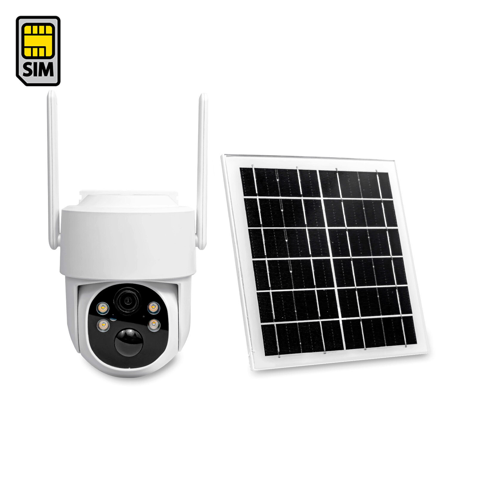 Солнечная PTZ-камера 4G LinkSolar Mod: FC101-4G (4MP) с солнечной панелью мощностью и аккумулятором. Двусторонняя связь с шумоподавлением. Облачное хра