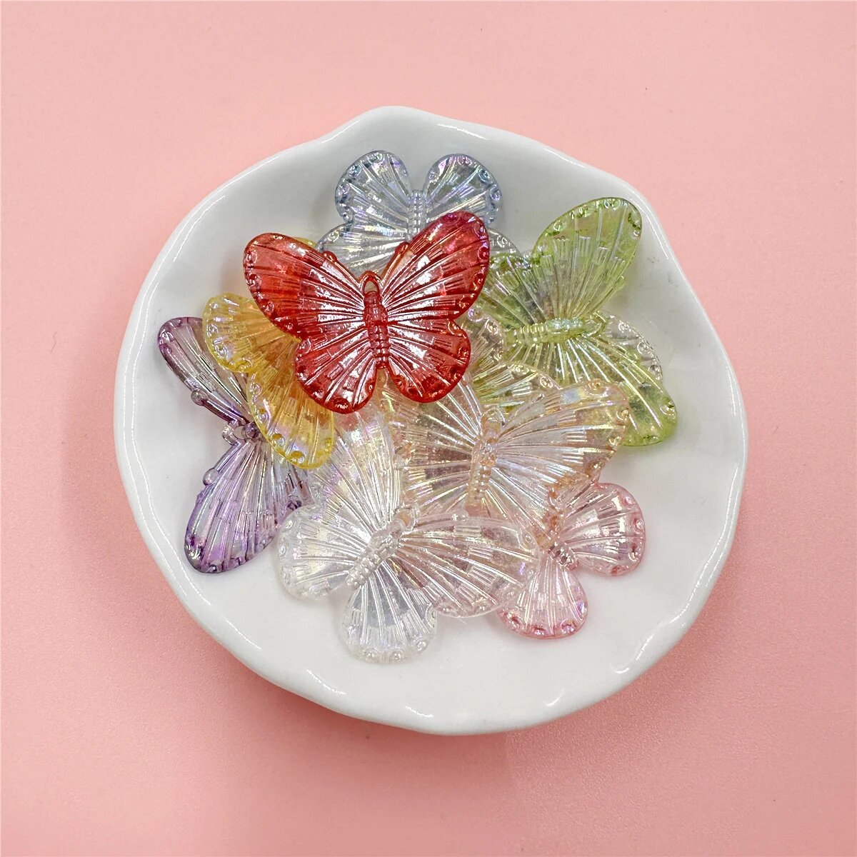 Бусины-бабочки акрил 30х23 мм 10 шт. Multicolor