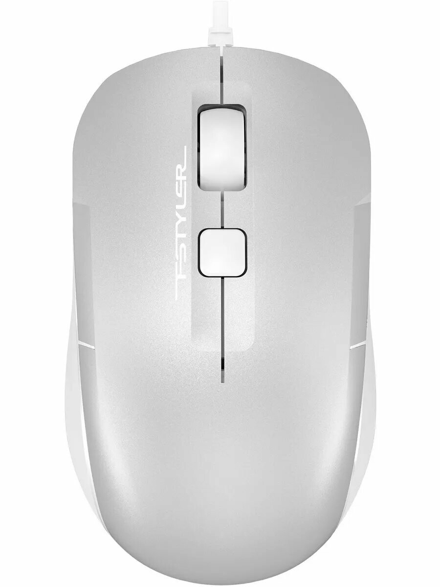 Мышь a4tech Fstyler FM26 серебристый/белый