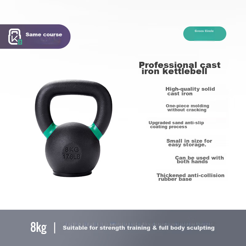 Keep Professional Classic Kettlebell 8kg, Men's And Women's Kettlebell, Home Fitness Training, Coated Sand Professional Casting