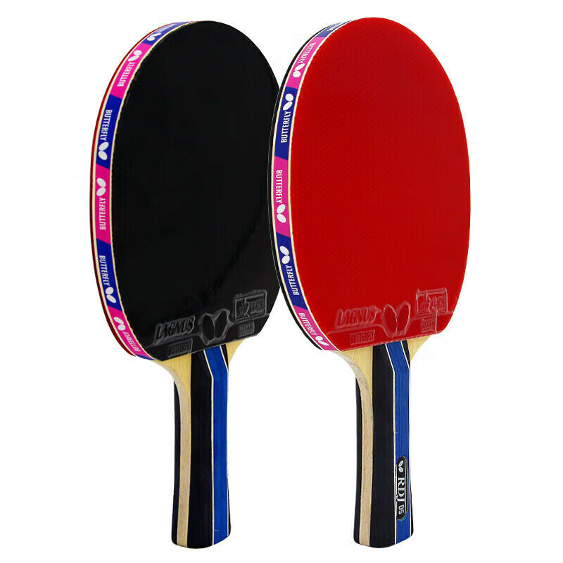 Butterfly LL Table Tennis Racket D5 Penhold Grip Set, Offensive Combination, Arc Loop, Double-Sided Reverse Rubber, 5-Ply Blade