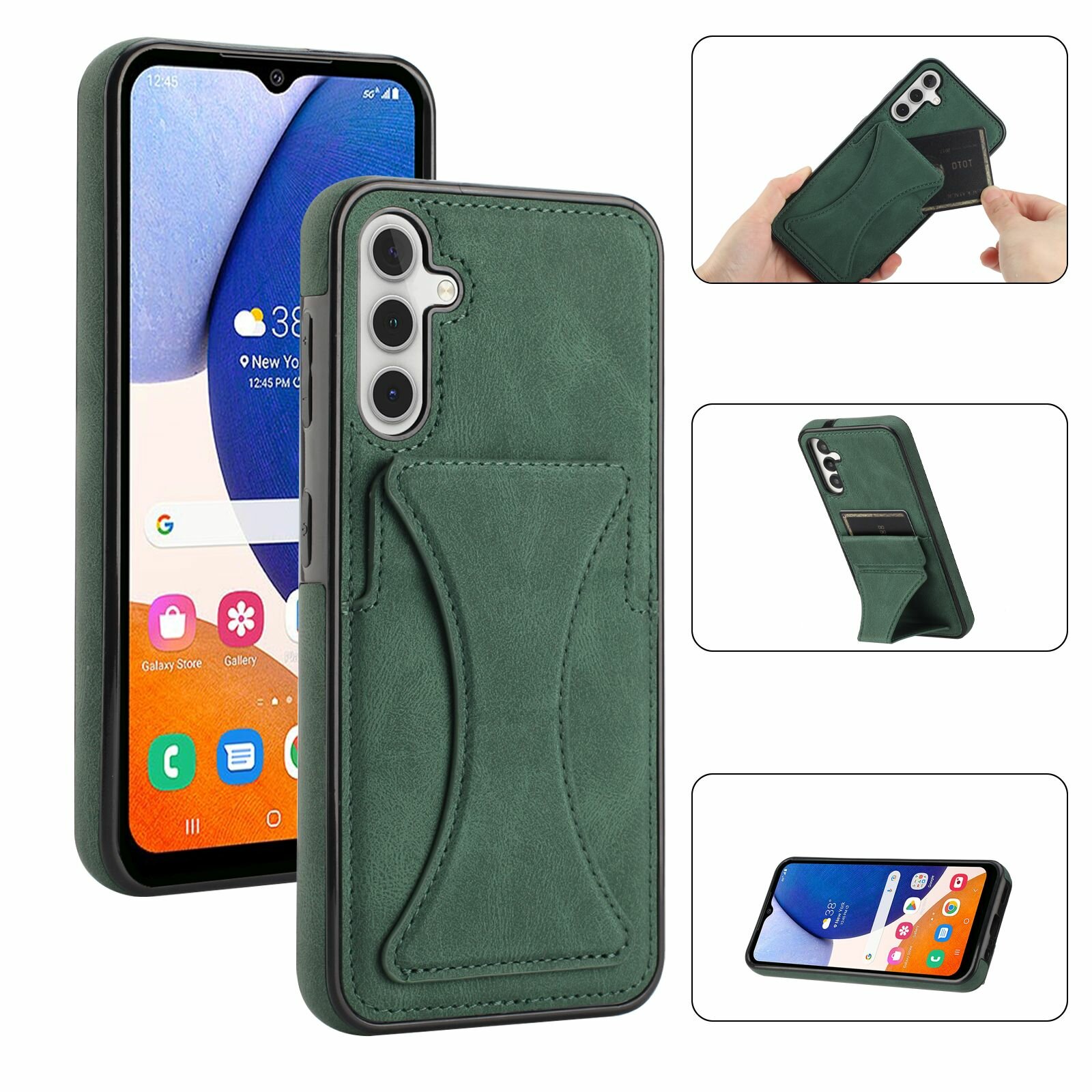 Чехол для телефона Samsung Galaxy A15 с карманом для карт и магнитной подставкой
