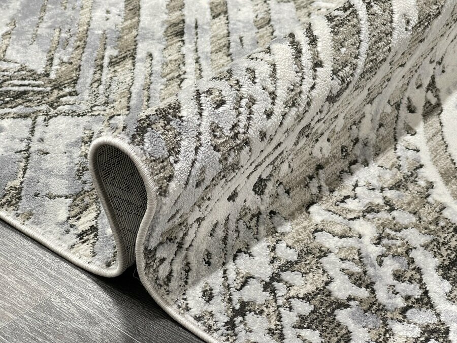 Ковер, Прямой, Серый, Белый, Бежевый, Темно-серый, Современный, на пол, в гостиную, спальню, в ассортименте (95 см. на 150 см.)