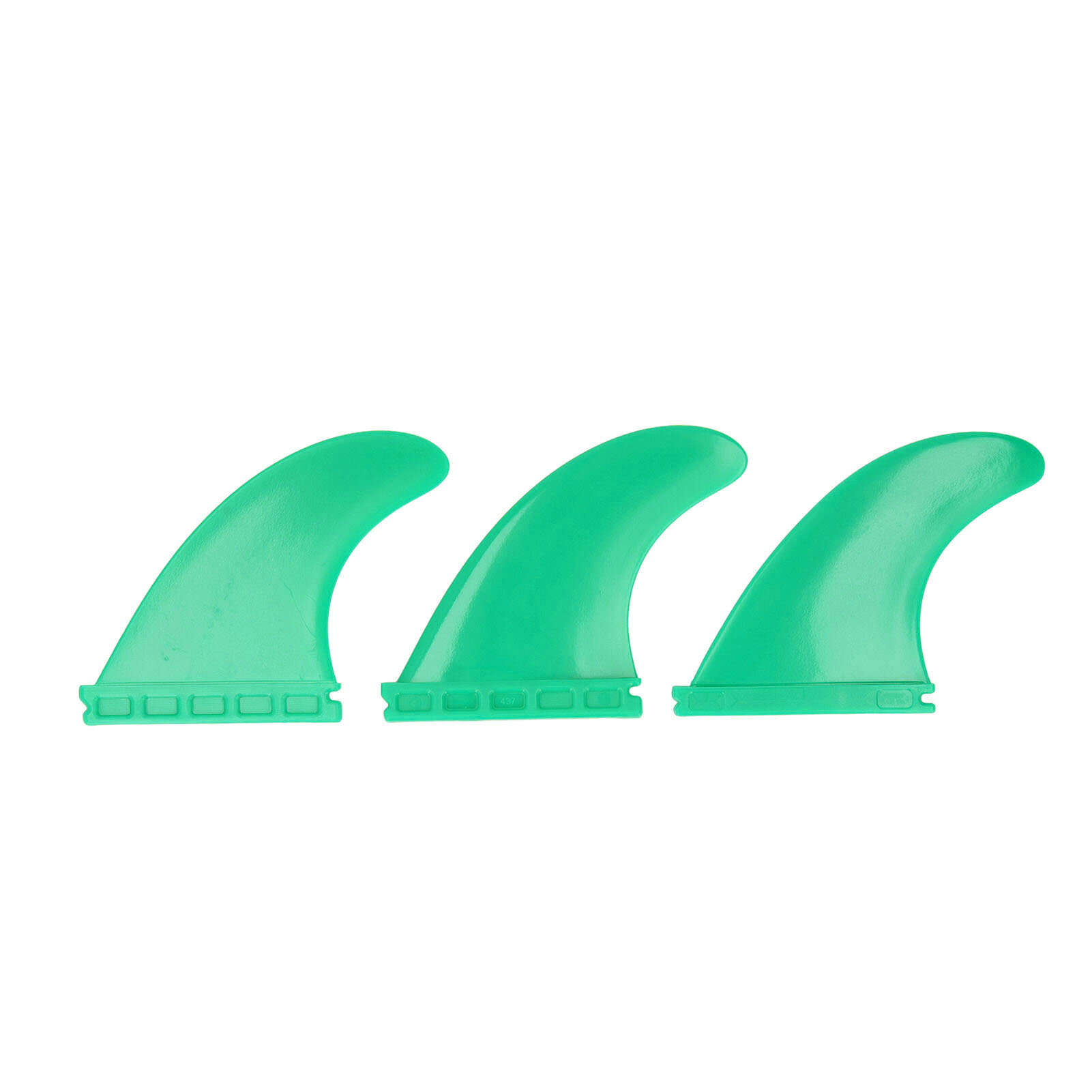 3Pcs Surfboard Fins PVC Thruster Surfing Board Accessories for Long Stand Up Paddle Green