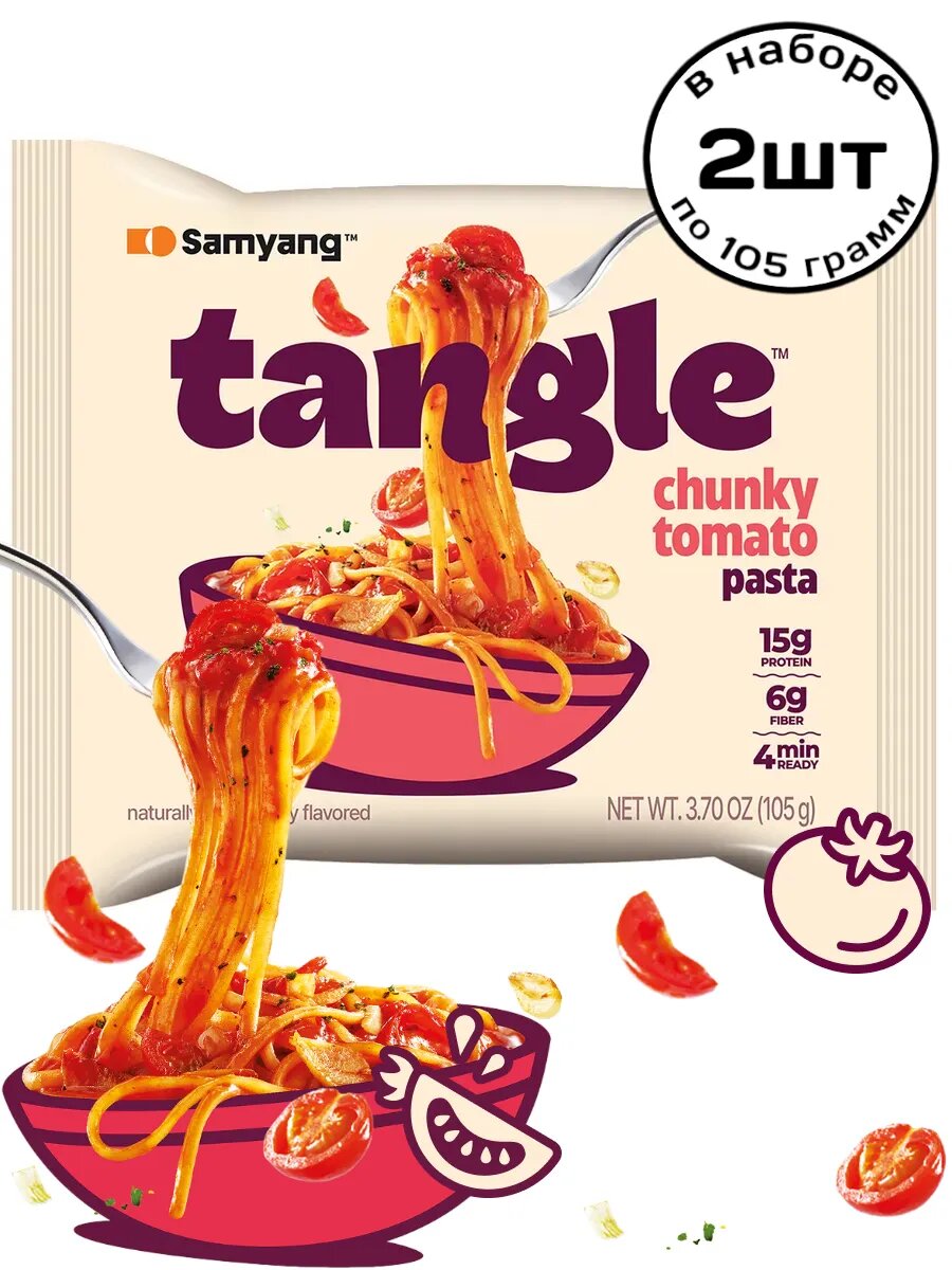 Паста Лингвини в соусе с Томатами Tangle 105 г * 2 шт