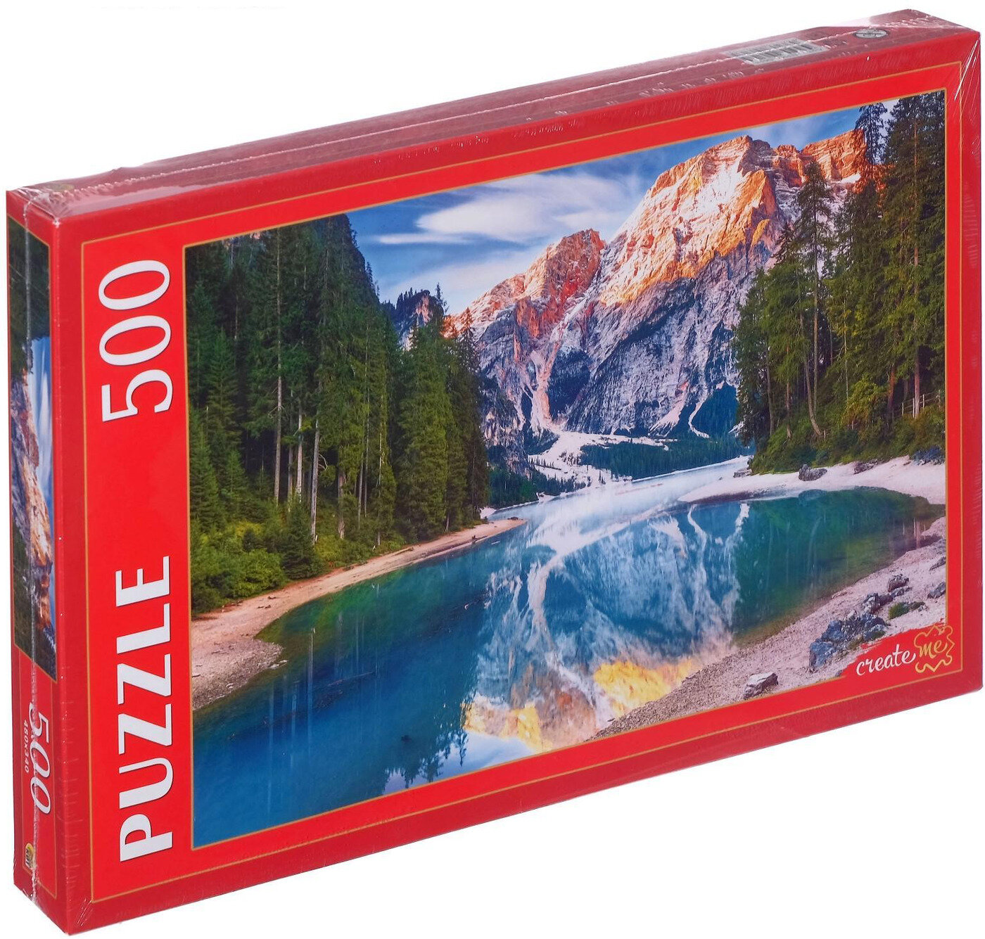 Большой классический пазл "Италия. Озеро среди Доломитовых Альп", игра-головоломка для детей и взрослых, 500 элементов