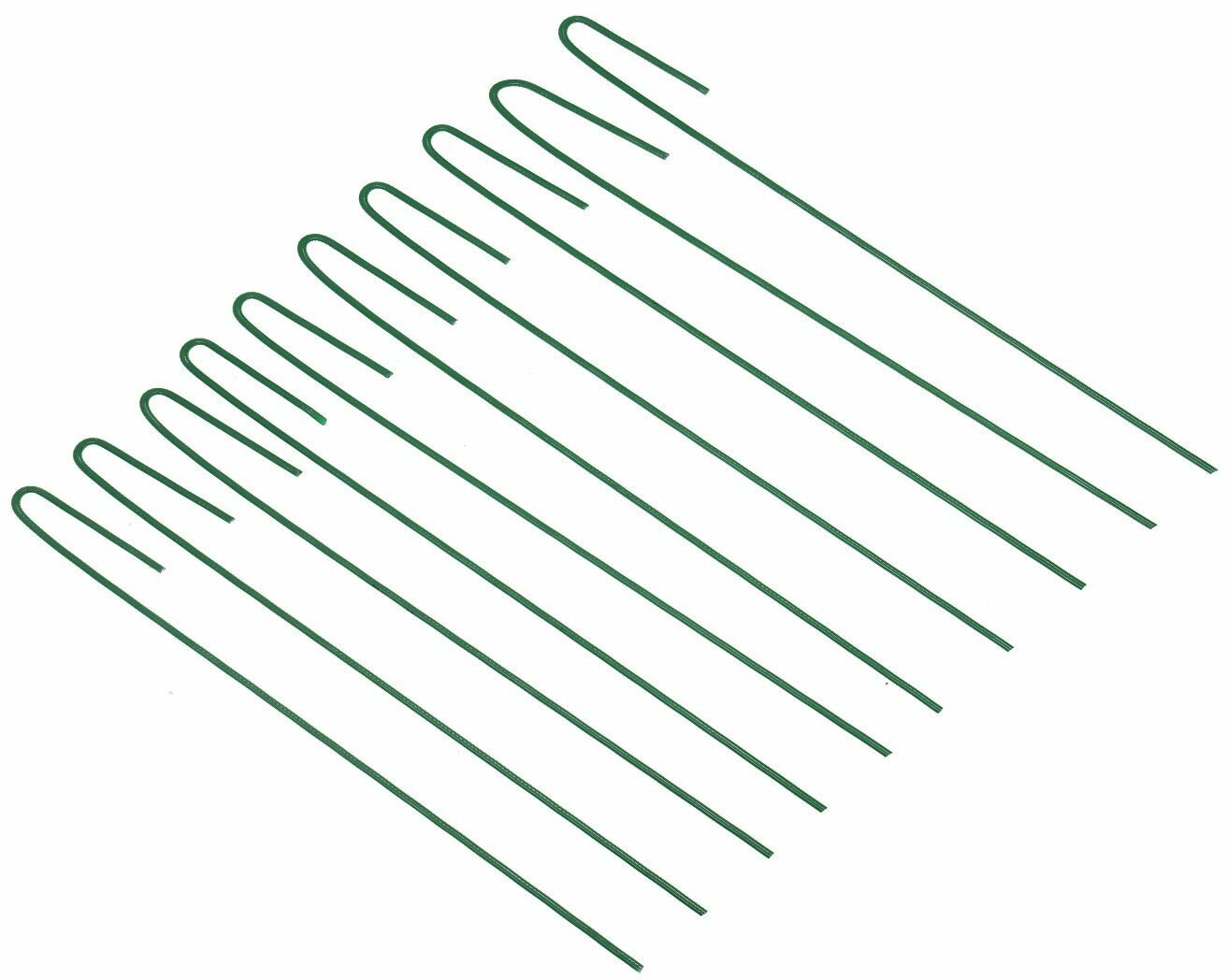 Колышки садовые универсальные металлические, для подвязки растений, высота 40 см, диаметр ножки 0,3 см, набор из 10 шт, цвет зелёный