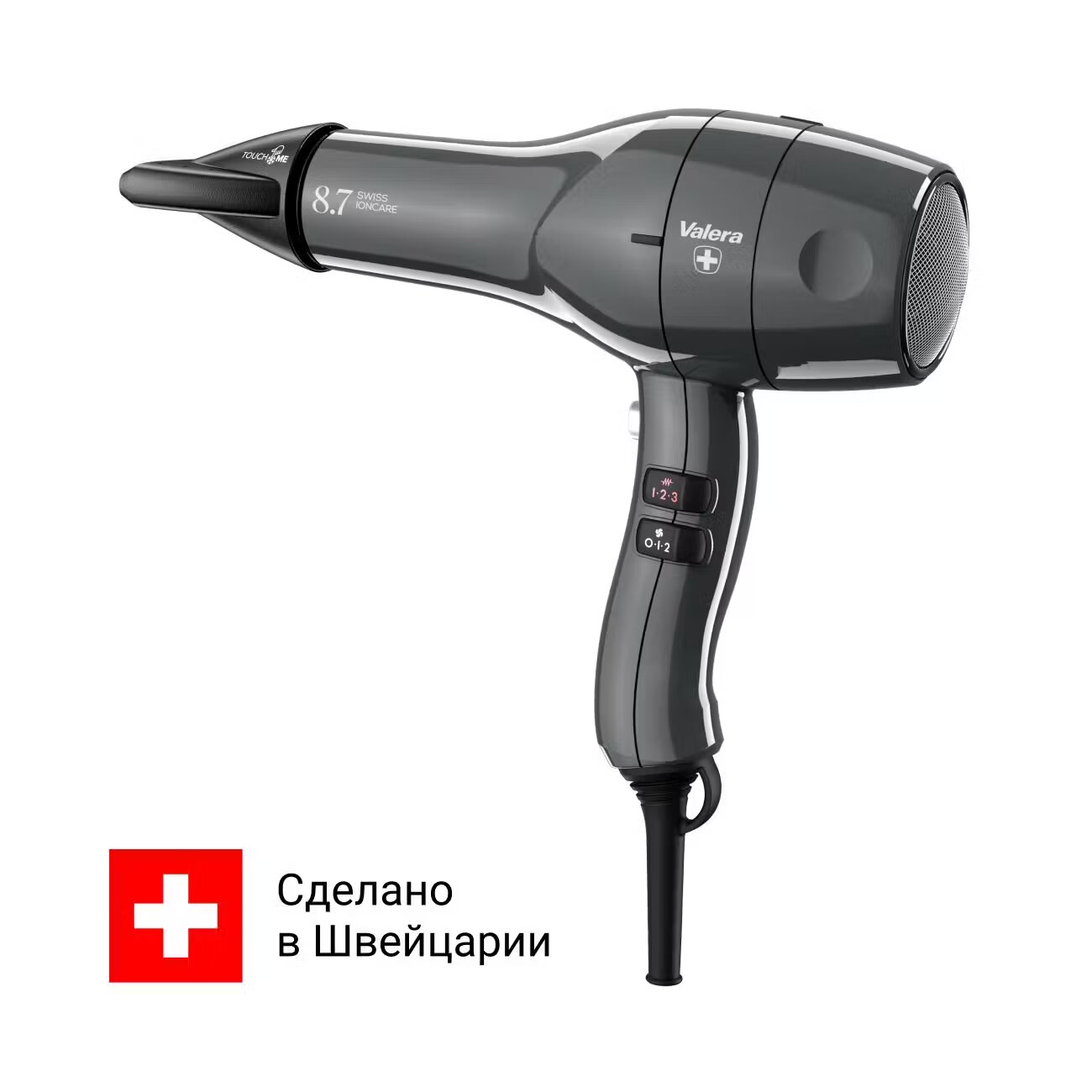 Фен Valera Swiss Ioncare, 1875Вт, 3 температурных режима, ионизация, 2 насадки SIC 8.7 RC D EU