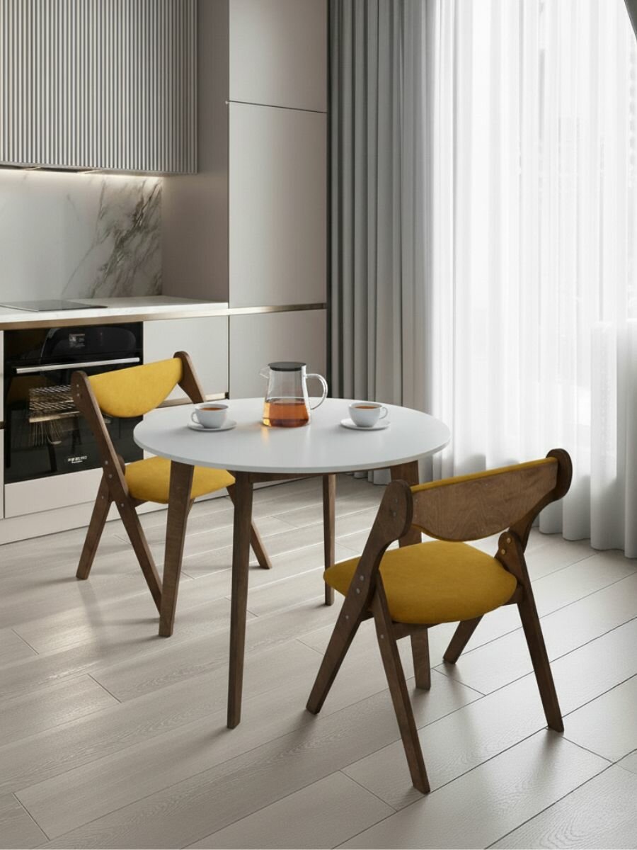 Набор стульев для кухни и гостиной со спинкой мягкие, деревянные кресла / 2 штуки