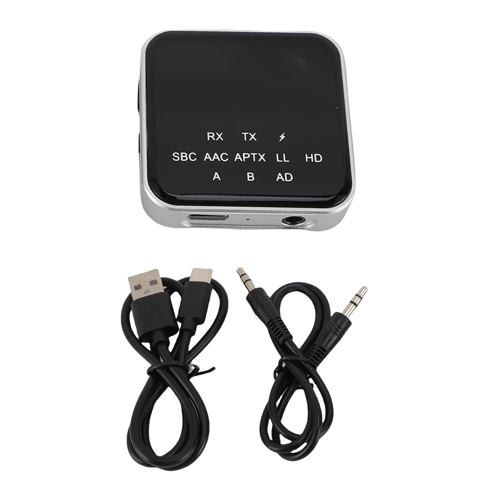 Bluetooth 5.2 аудиоадаптер с литиевой батареей 250 мАч, многофункциональный беспроводной AUX-вход.