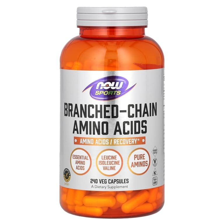 NOW Foods BCAA Branched Chain Amino Acids, Аминокислоты с разветвленными цепями 240 вегетарианских капсул