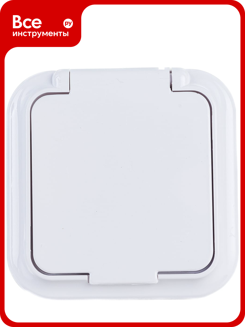 Розетка Bylectrica 1-местная ОУ с заз. конт. IP54, серия пралеска аква, белый, РА16-297