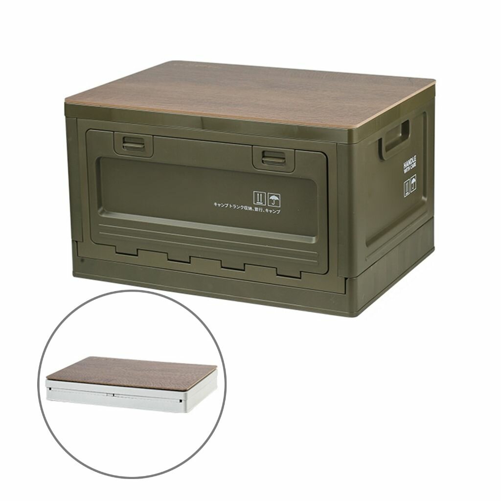 Складной ящик для хранения кемпинга, деревянная крышка, мусорное ведро, складные органайзеры шкафа, автомобильный контейнер