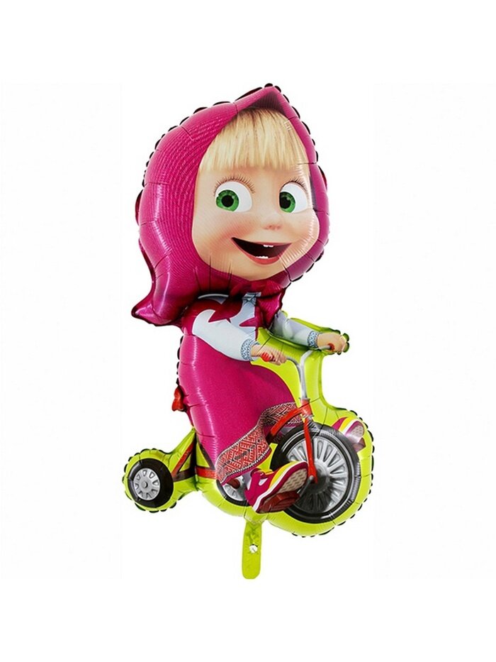 Воздушный шар фольгированный 39" «Маша на велосипеде»
