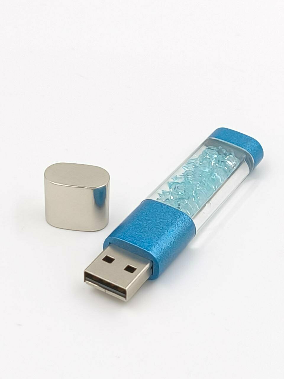 Подарочный USB-флеш-накопитель с кристаллами синий 32GB