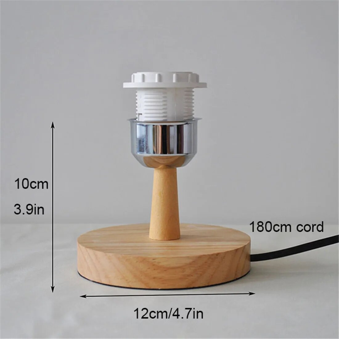 Деревянный держатель для лампы E27 GY H10cm