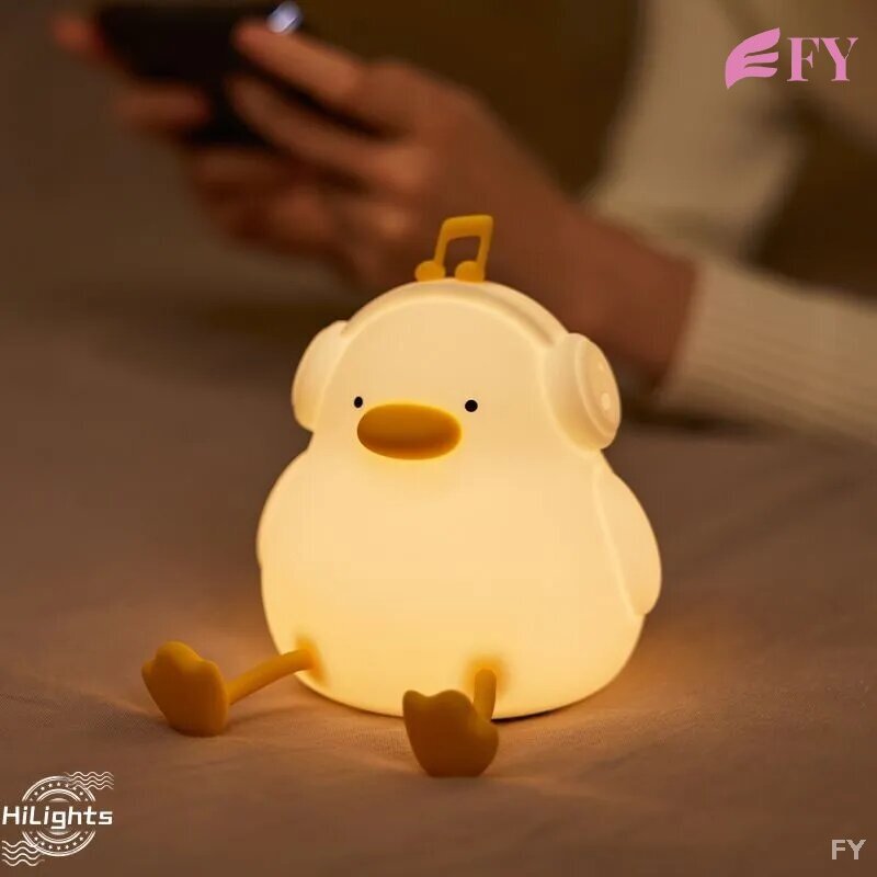 Детский ночник, силиконовый, LED, разноцветный, встроенный аккумулятор