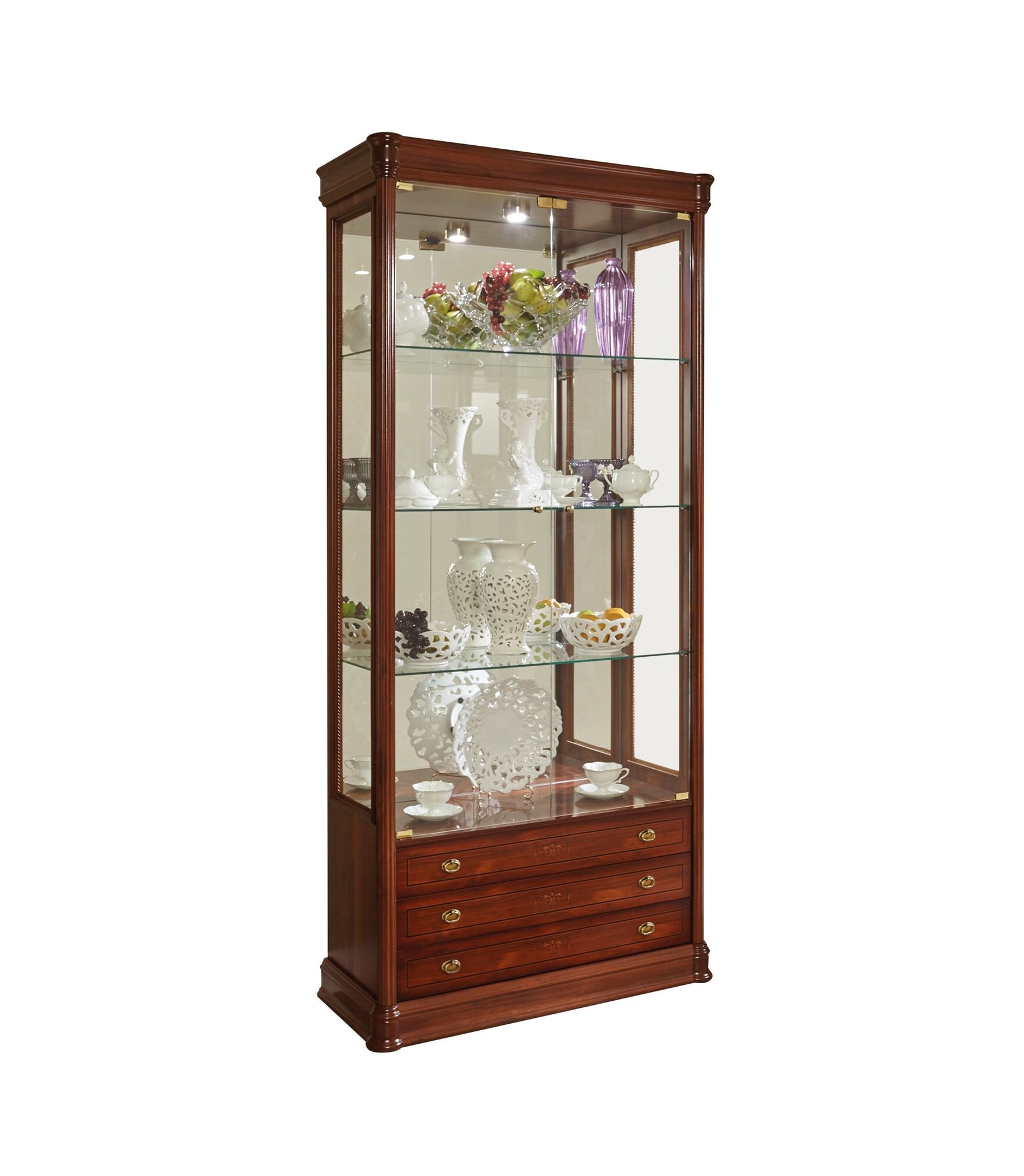 Витрина Dana №321, 214.5 х 97 х 43 см, МДФ/ДСП, цвет Орех Пекан