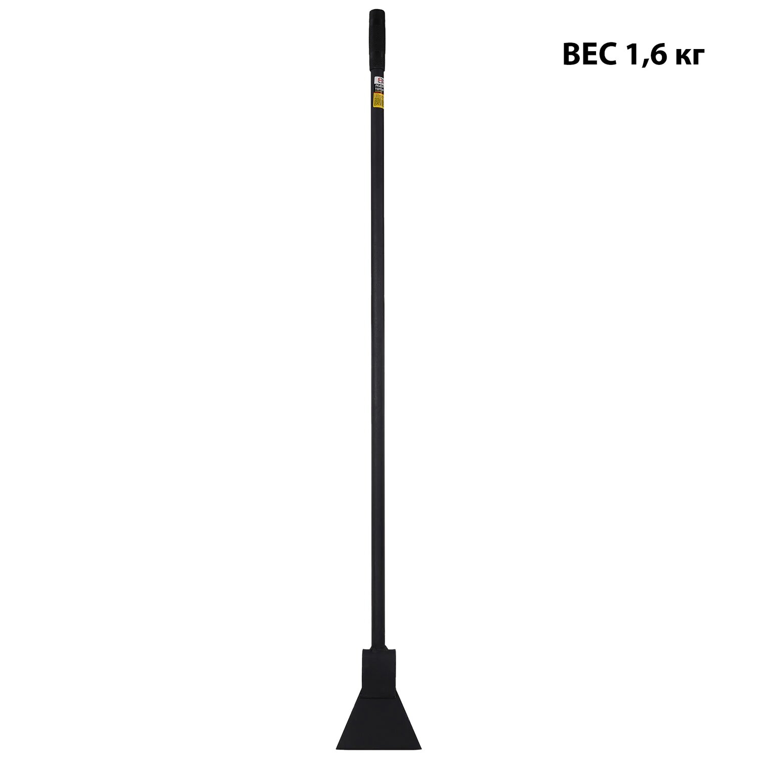 Ледоруб-топор шириной 16 см, ВЕС 1,6 кг, металлическая ручка 135 см, D=25 мм, усиленный, черная порошковая окраска, грандмастер, 700345