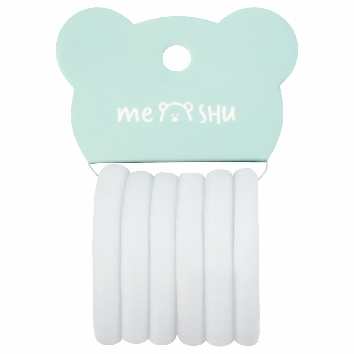 Резинки для волос MESHU "Essence", белые, 6шт, европодвес (MS_60528), 20 уп.