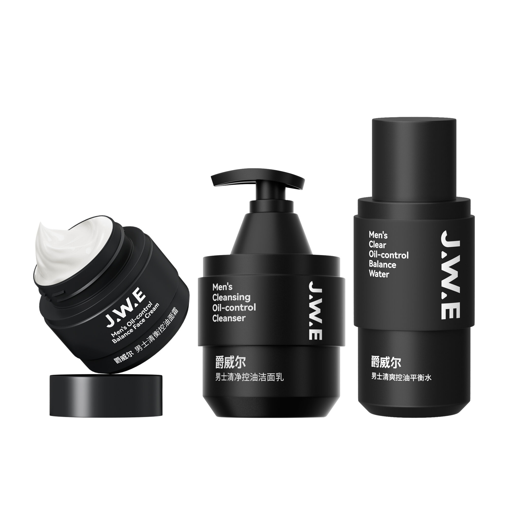 Крем для лица мужской JUEWEIER Ниацинамидный, Oil Control Moisturizer 50g+Oil-Control Acne Cleansing Milk 220g+Balancing Lotion 120ml