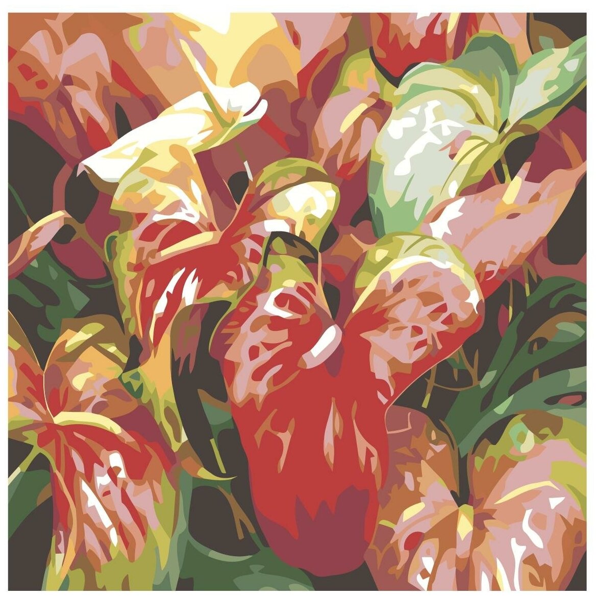 Картина по номерам, "Живопись по номерам", 80 x 80, F20, цветы, живопись, акварель, Дэррил Тротт