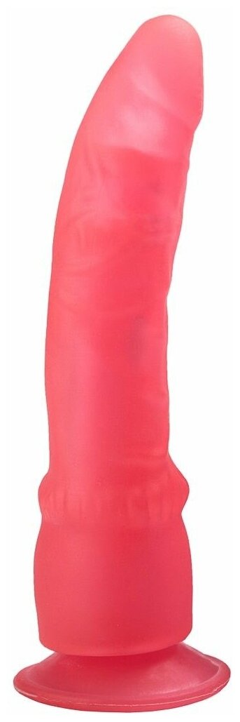 LOVETOY Розовый гелевый фаллоимитатор на присоске - 19,3 см.