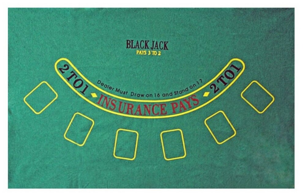 Сукно для покера и блэкджека Texas Holdem 90x60см