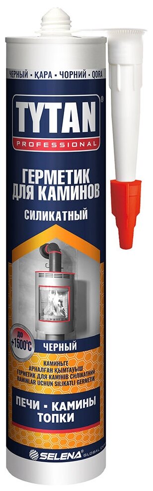 Герметик силикатный для каминов Tytan черный 280 мл