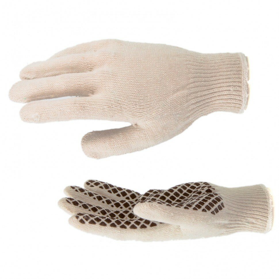 СИБРТЕХ Перчатки трикотажные, ПВХ гель шахматный облив, оверлок Россия Сибртех, ( 67779 )