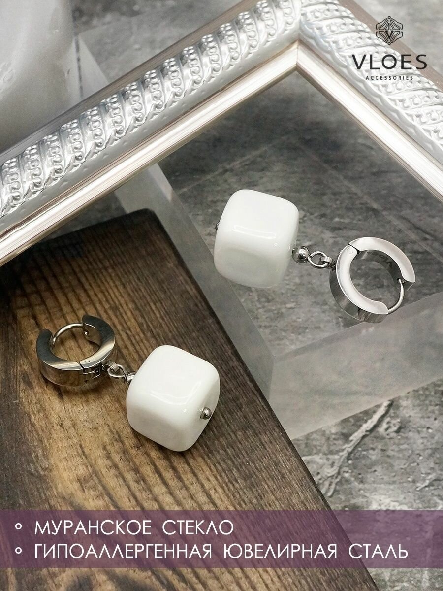 Серьги, муранское стекло, стекло