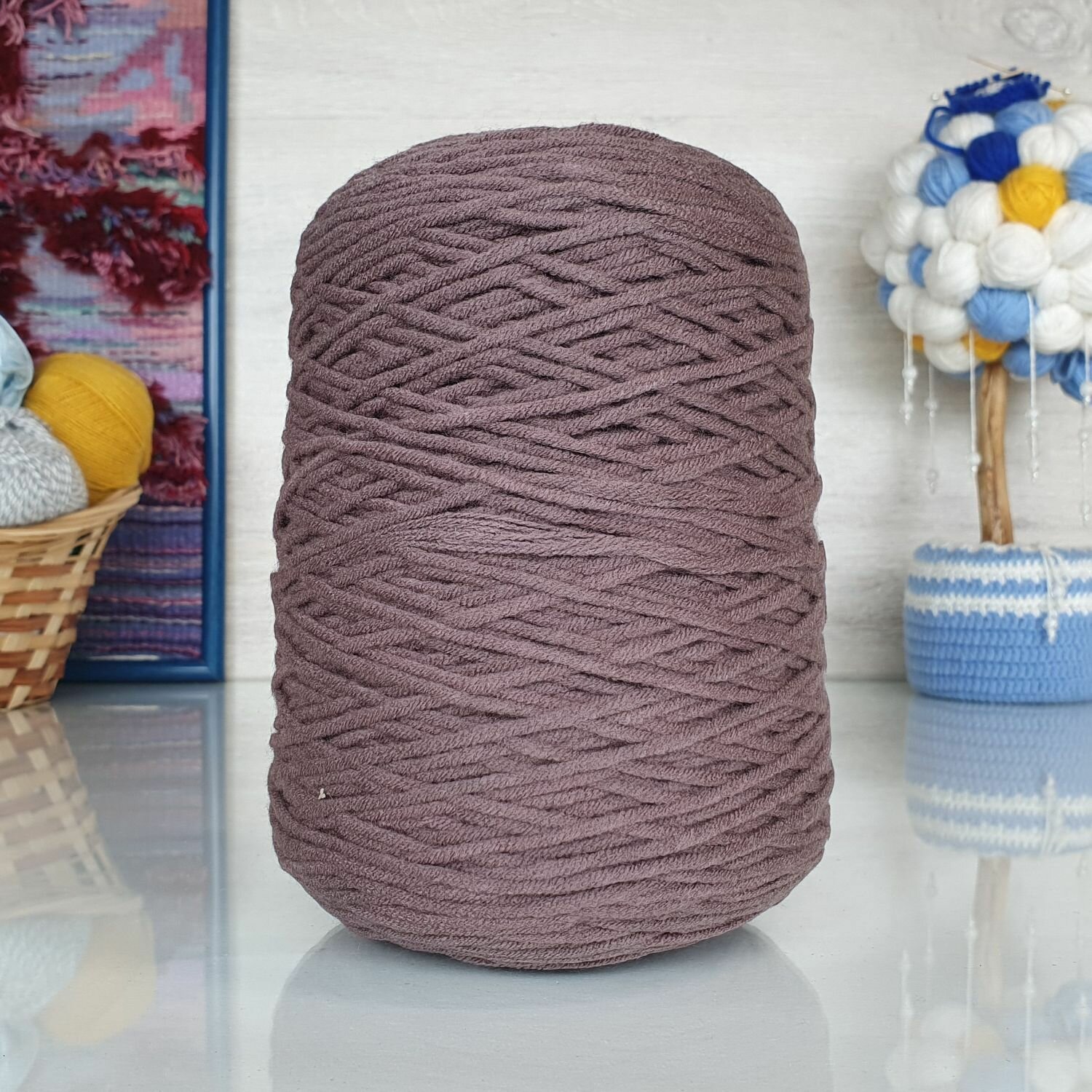 Пряжа MALIK HOBBY Соловей, тафтинг, какао - 30, 100% акрил, 1 бобина, 400 г, 400 м.