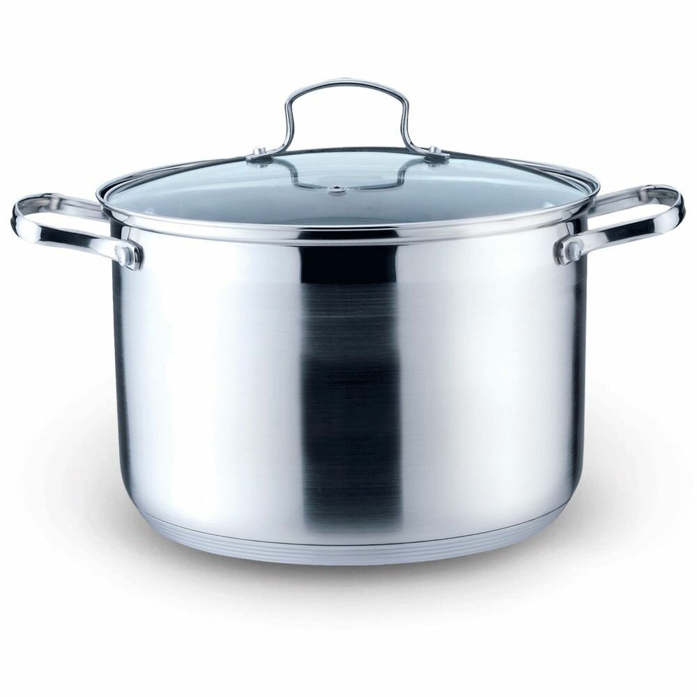 Кастрюля 2,1 л нержавеющая сталь с крышкой, для индукционных плит KELLI Orchid, нержавейка с толстым дном 2,1 литра для газовой плиты