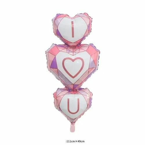 Шар фонтан из сердец с гелием "I love you / Подарок на день влюблённых 14 февраля