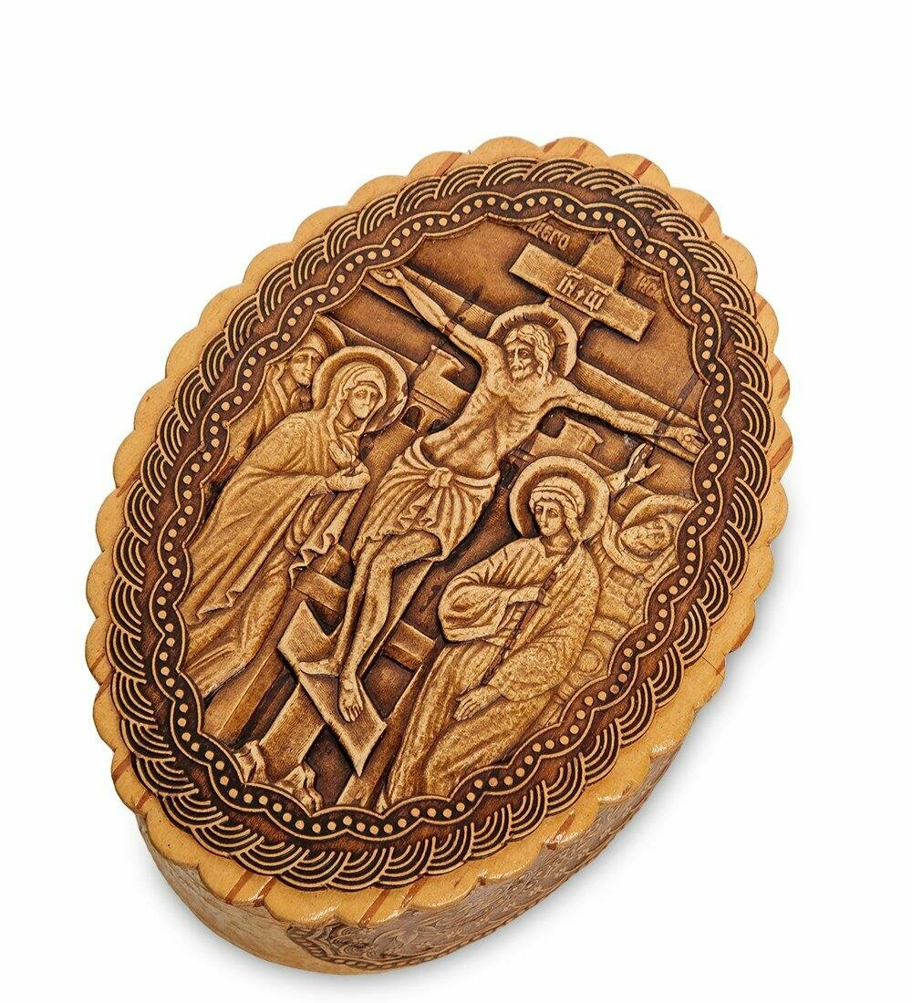 Шкатулка Распятие Иисуса Христа (береста) A2143947 Народные промыслы, Береста