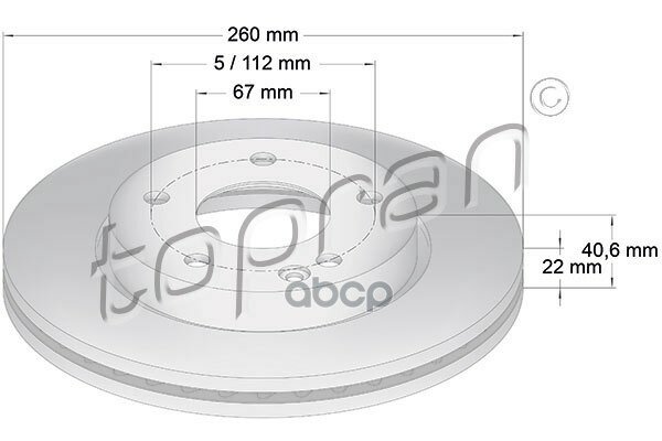Диск тормозной (замена для HP-400849755) topran арт. 400849001