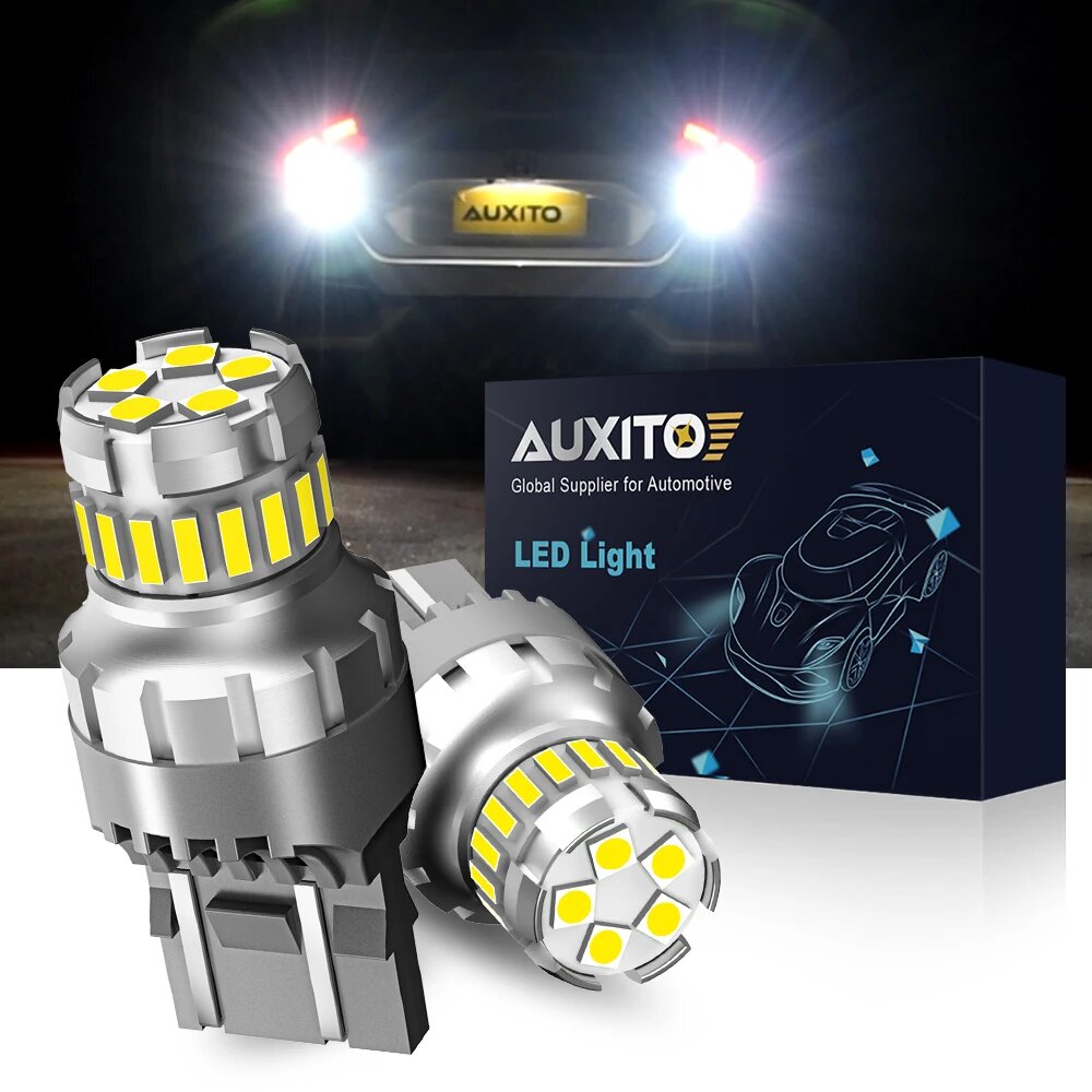 AUXITO 2 шт. LED 7443 W21/5W T20, 6500K, белый