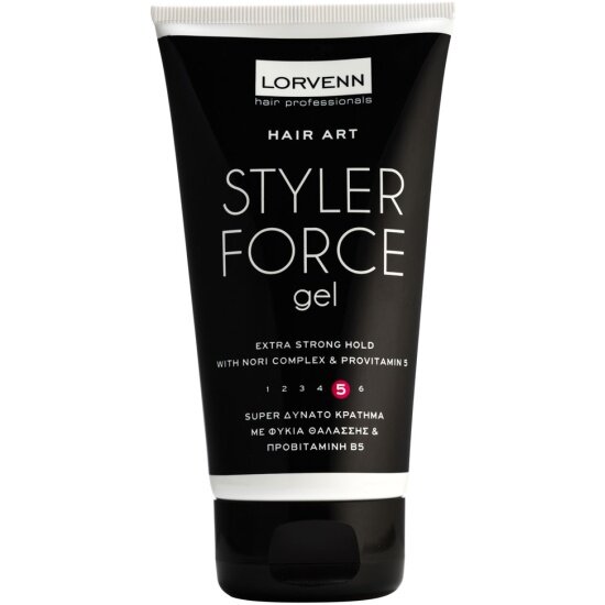 Гель для укладки волос Lorvenn Styler Force, очень сильной фиксации, без спирта, 150 мл