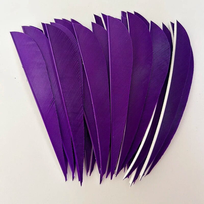 Перья для стрел 4 дюйма из перьев индейки, правое крыло Фиолетовый, Purple