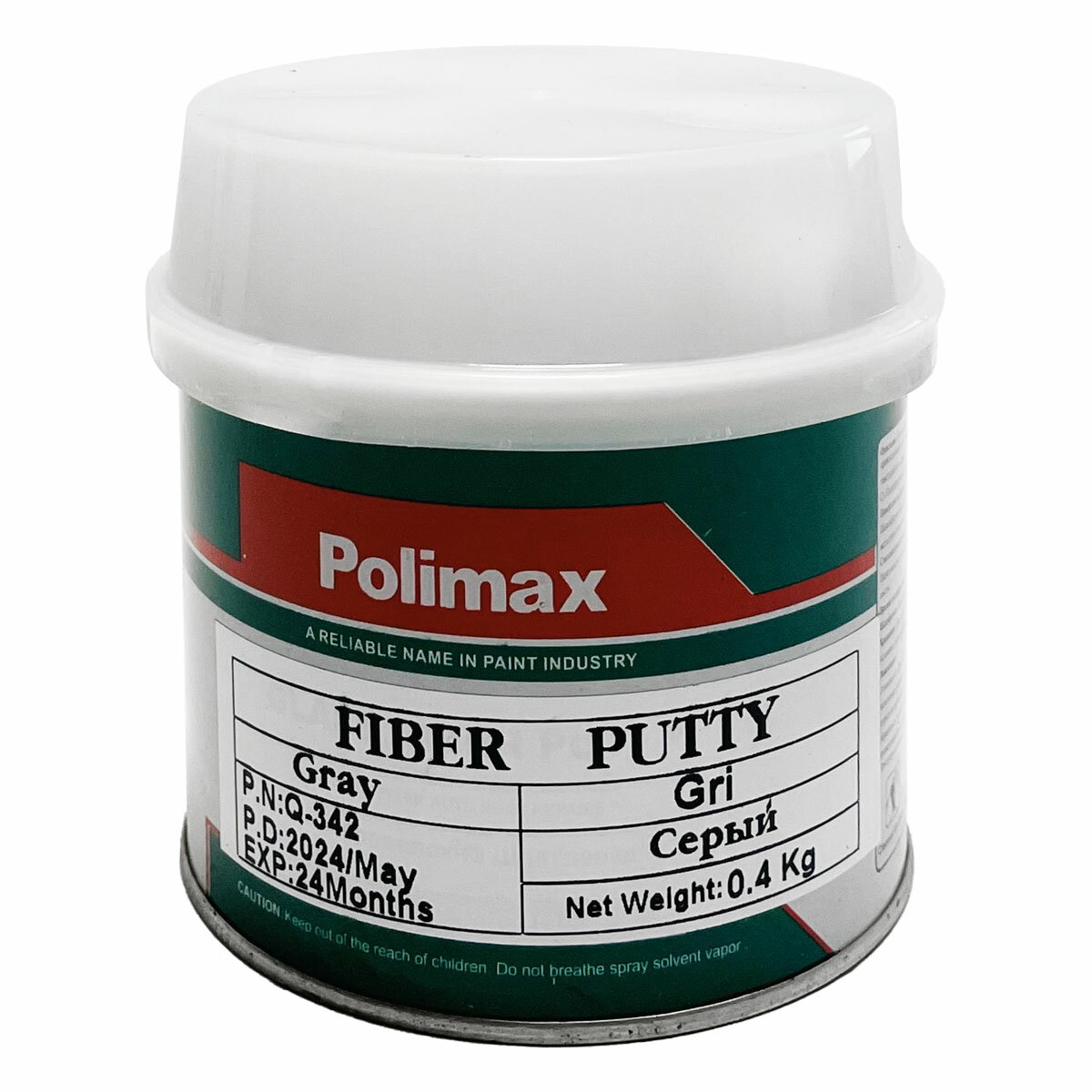 Шпатлевка со стекловолокном FIBER серая POLIMAX (0,4кг)