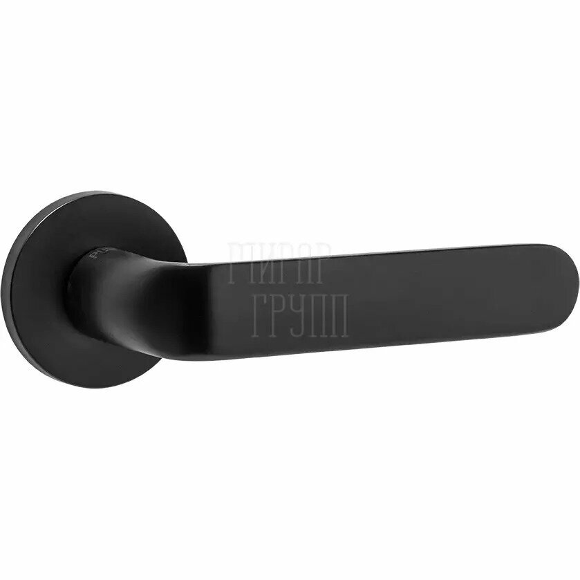 Дверная ручка Punto (Пунто) на круглой розетке "EXTRA" черный