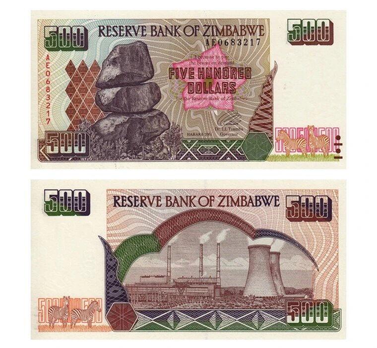 500 долларов 2001 Зимбабве, сувенирная копия, банкноты и купюры редкие коллекционные