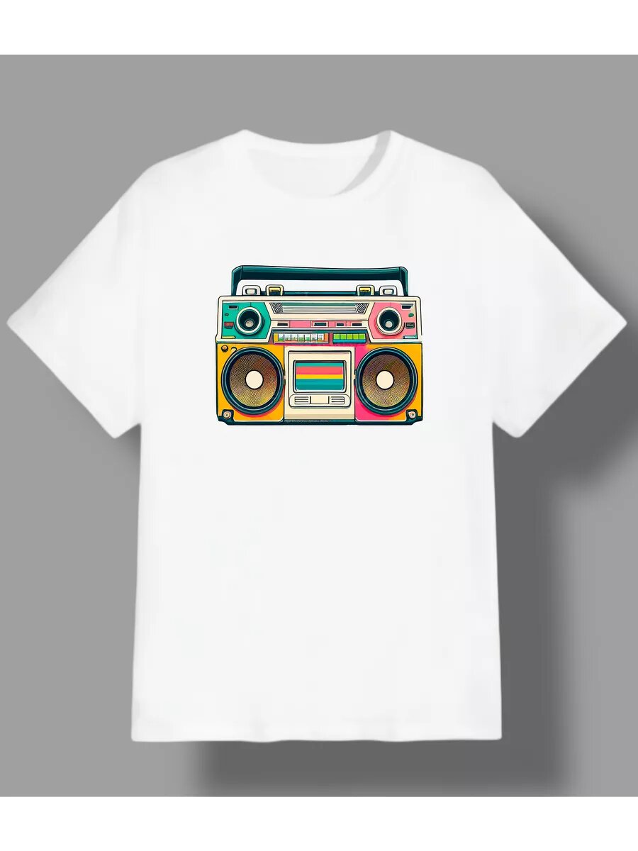 Футболка магнитофон бумбокс 90