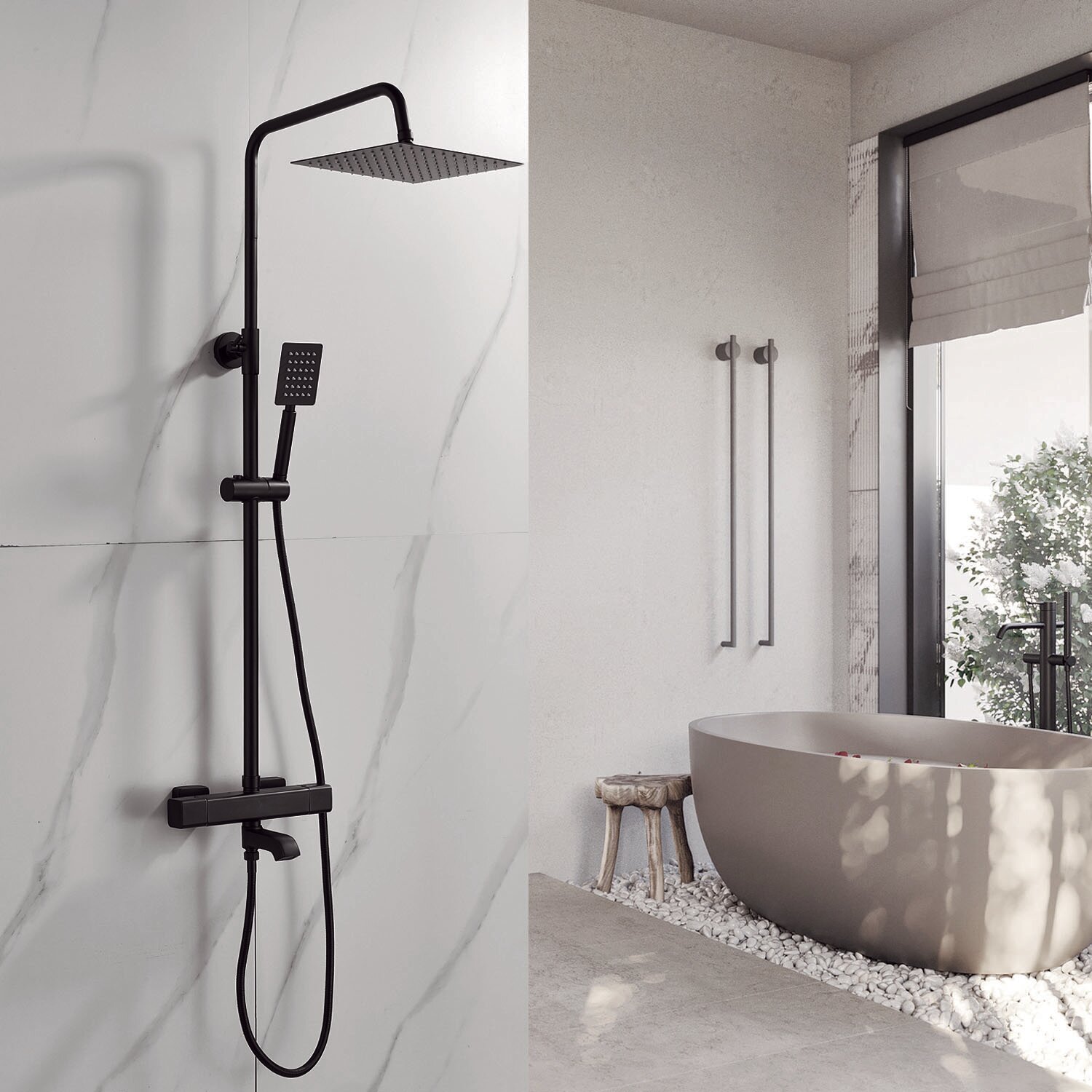 Душевая система с термостатом Shevanik S3096H